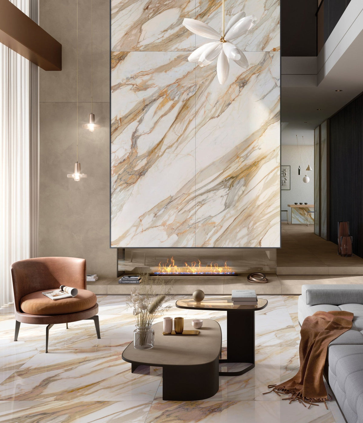 Marble Look Tile Jolie - Calacatta Vena Antica | Interni Austin